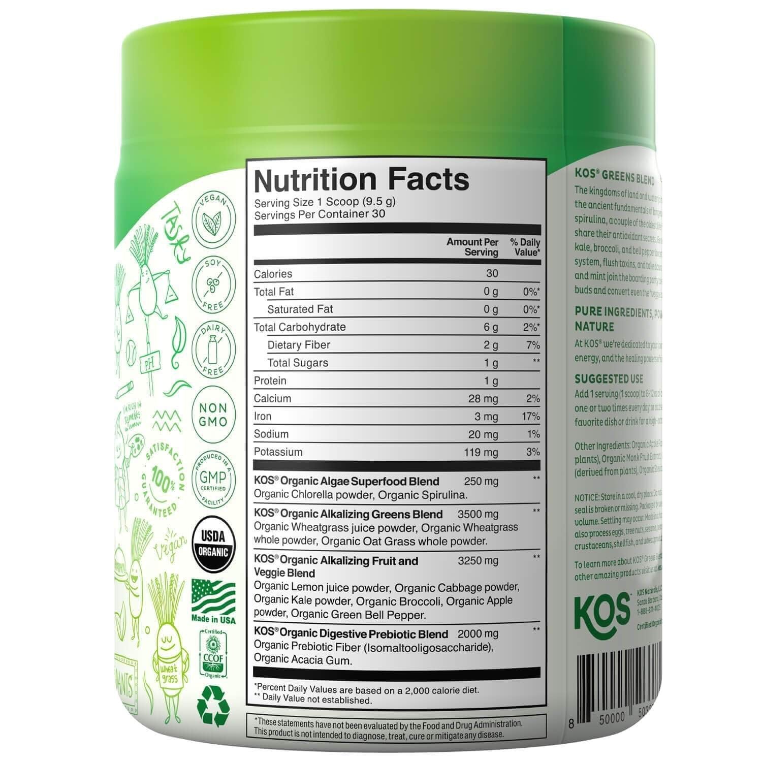 KOS Organic Greens for vibrant health