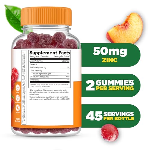 Kosher and halal zinc vitamin gummies