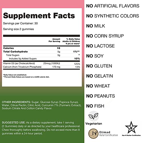 Kosher calcium gummies for dietary needs