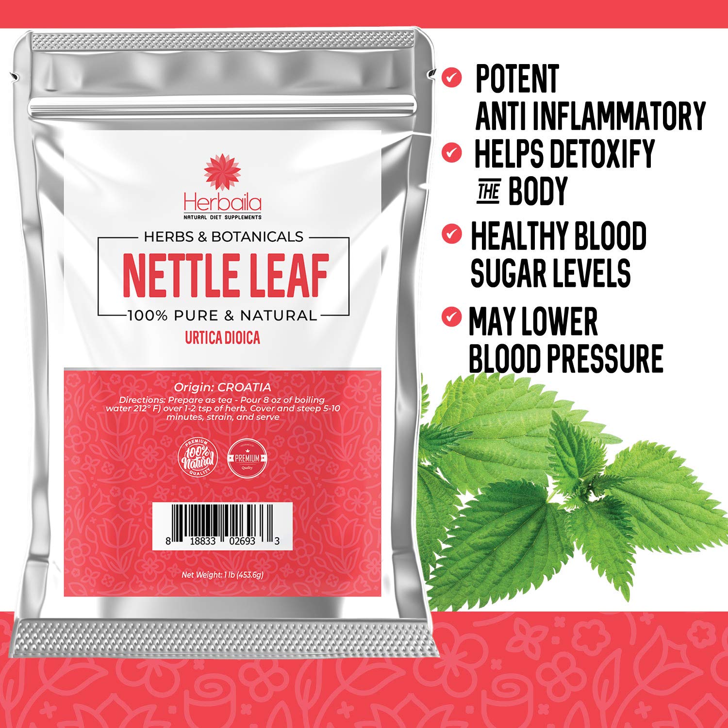 kosher certified nettle tea product