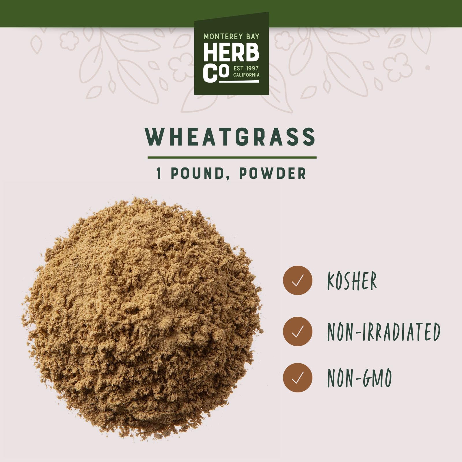 Kosher certified wheatgrass powder benefits