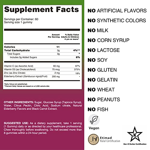 kosher elderberry gummies with vitamin C
