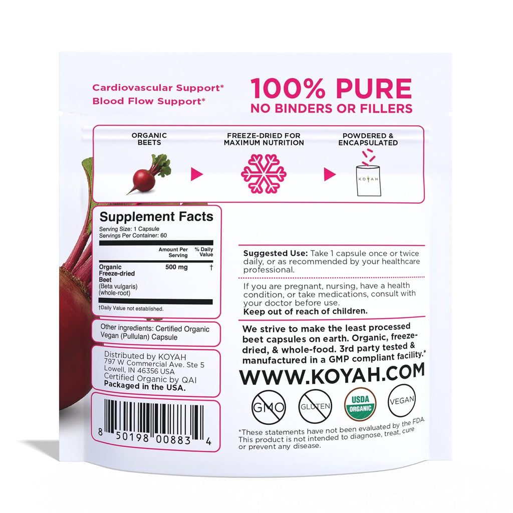 KOYAH beet root powder supplement benefits
