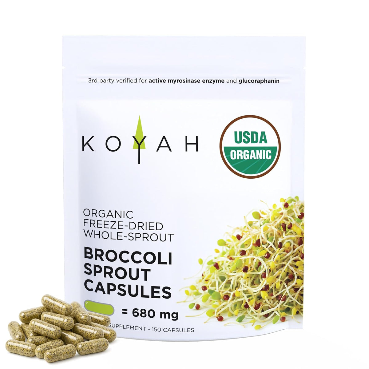 KOYAH organic broccoli sprout capsules
