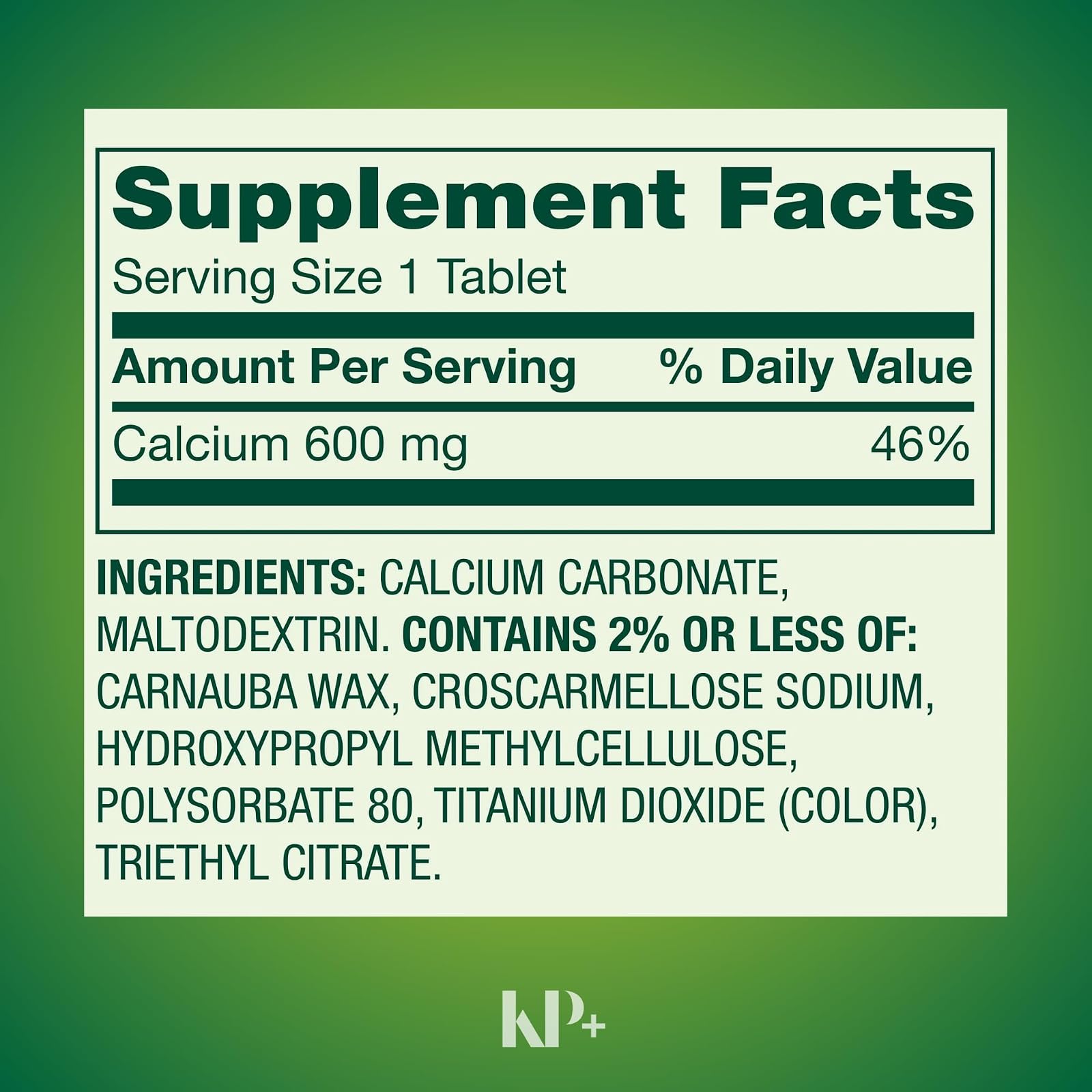 KP+ Calcium 600 mg for active lifestyles
