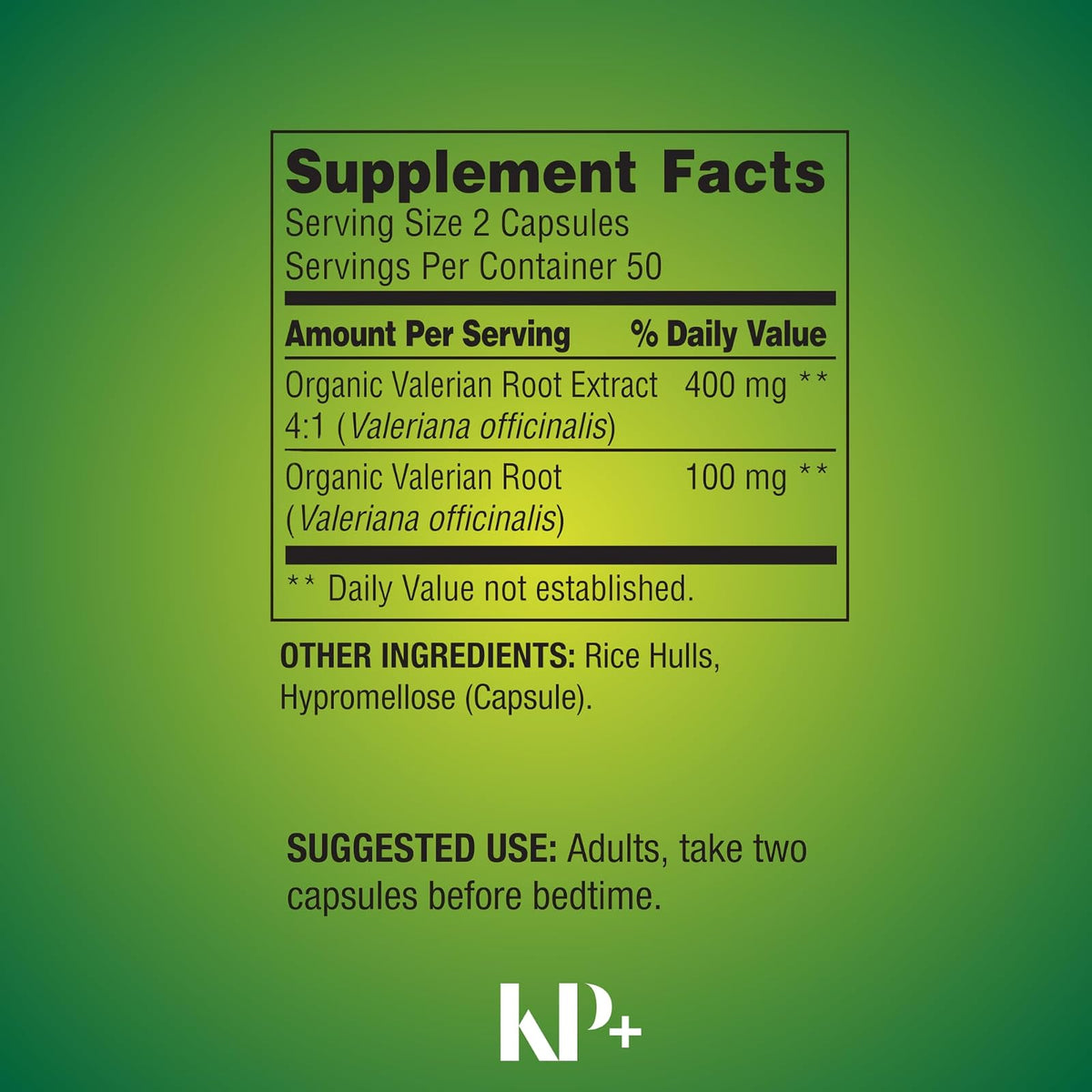 KP+ Valerian Root 500 mg benefits