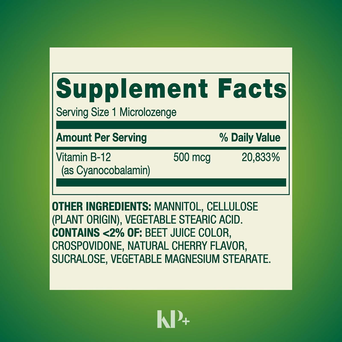 KP+ Vitamin B12 for vegetarian diets