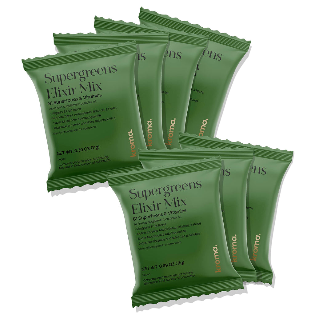 KROMA Supergreens Elixir gut health powder