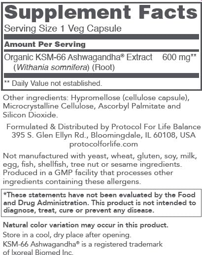 KSM-66 Ashwagandha 600 mg capsules
