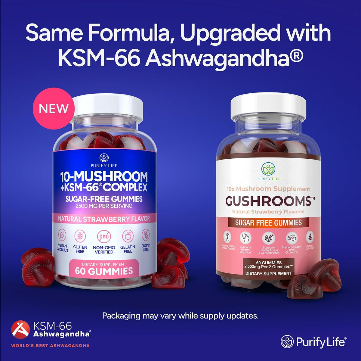 KSM 66 ashwagandha mushroom gummies benefits