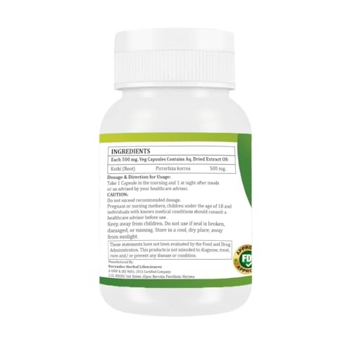 Kutki herbal capsules for energy boost