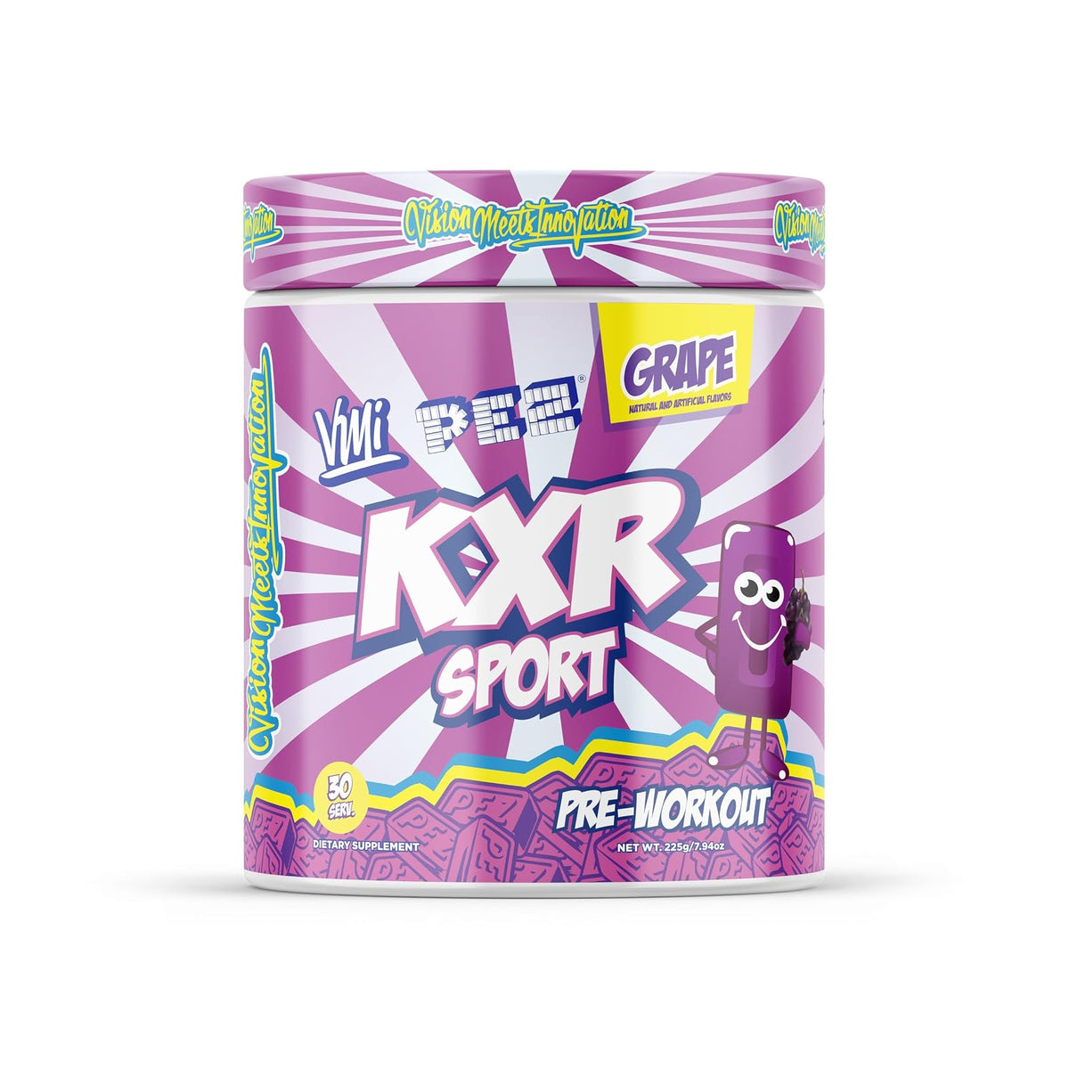 KXR pre-workout energy powder grape flavour