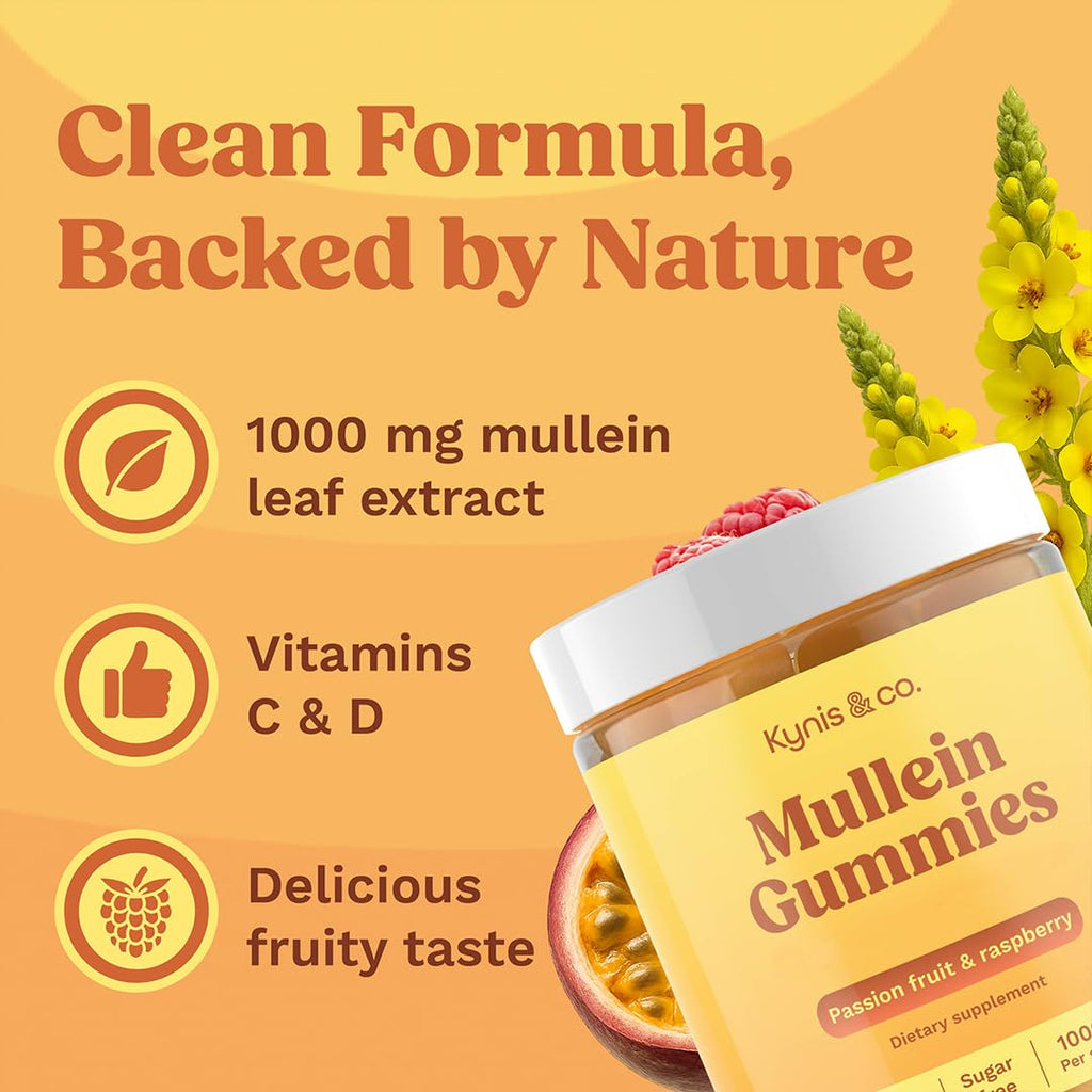 Kynis Mullein gummies for soothing throat