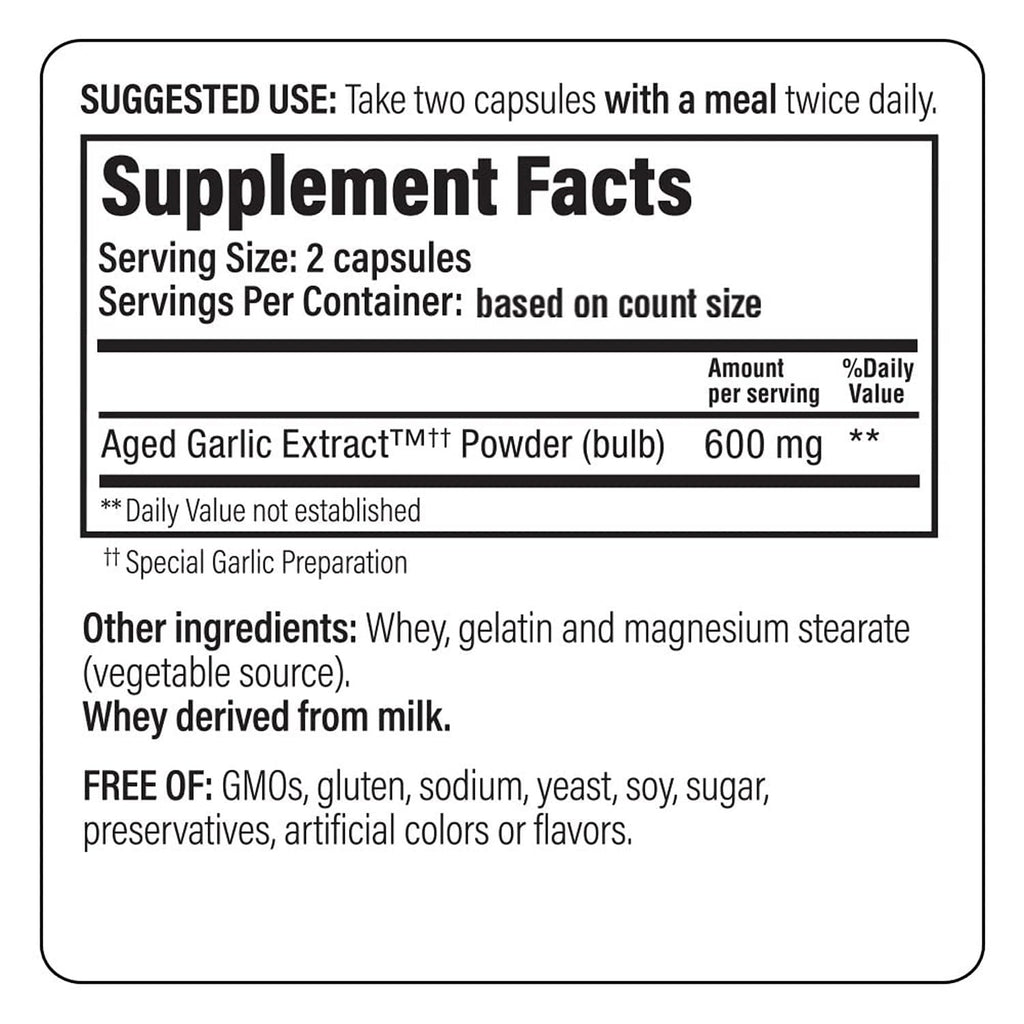 Kyolic garlic capsules for daily use