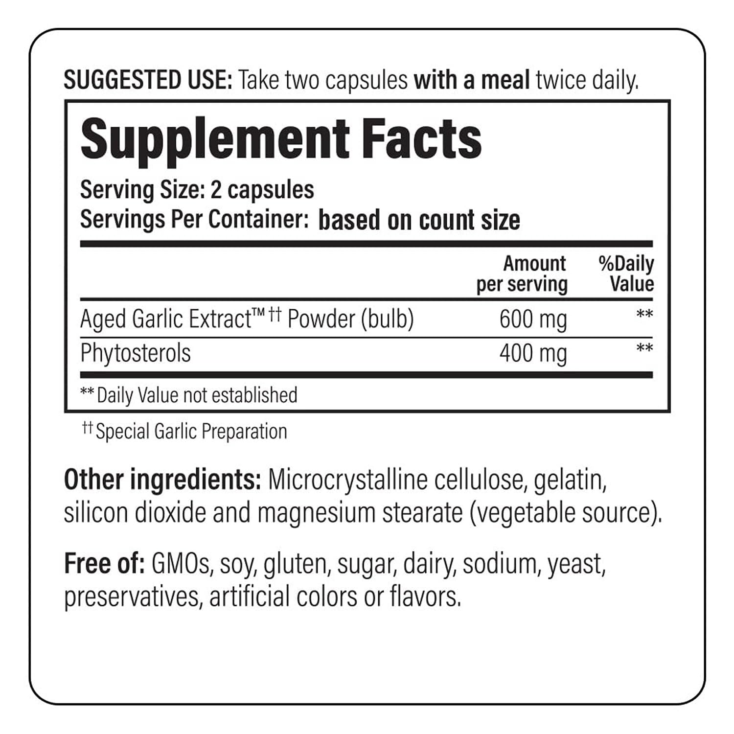 Kyolic garlic capsules for healthy aging