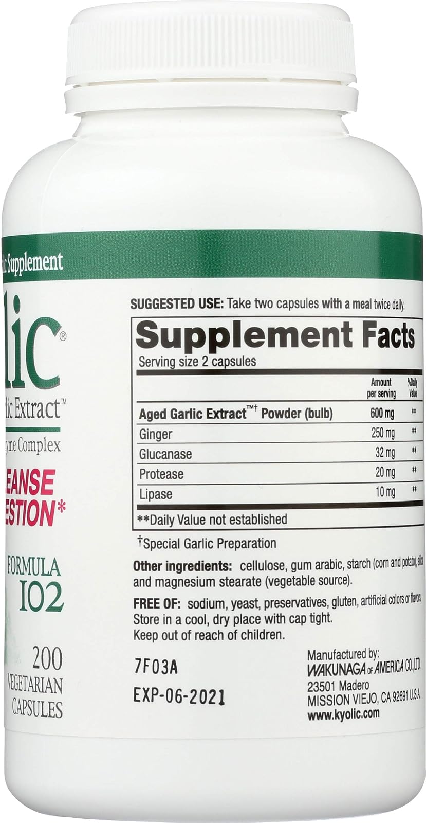 Kyolic garlic extract for digestion