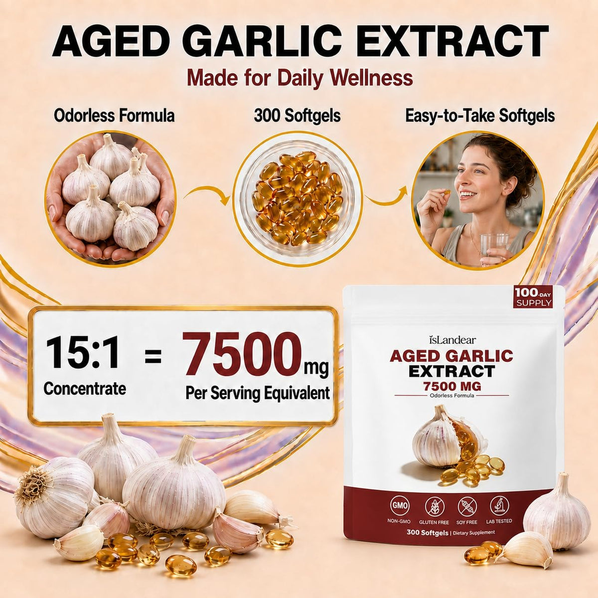 Kyolic garlic extract for heart health