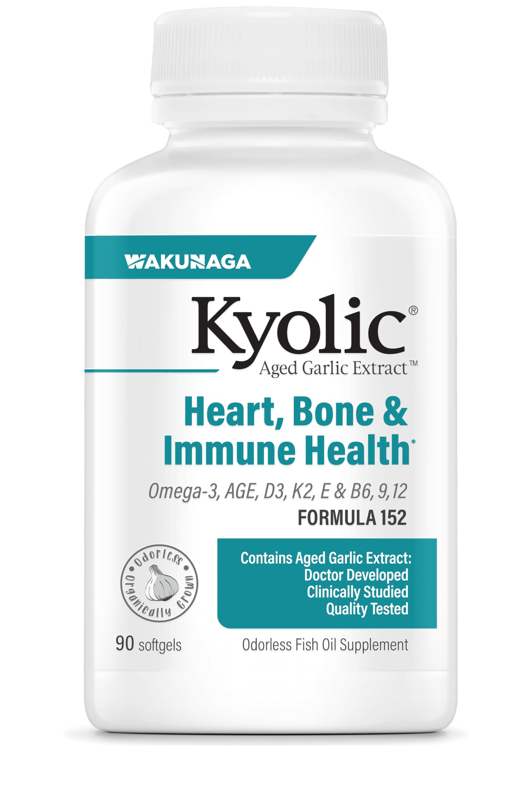 Kyolic garlic softgels for heart health
