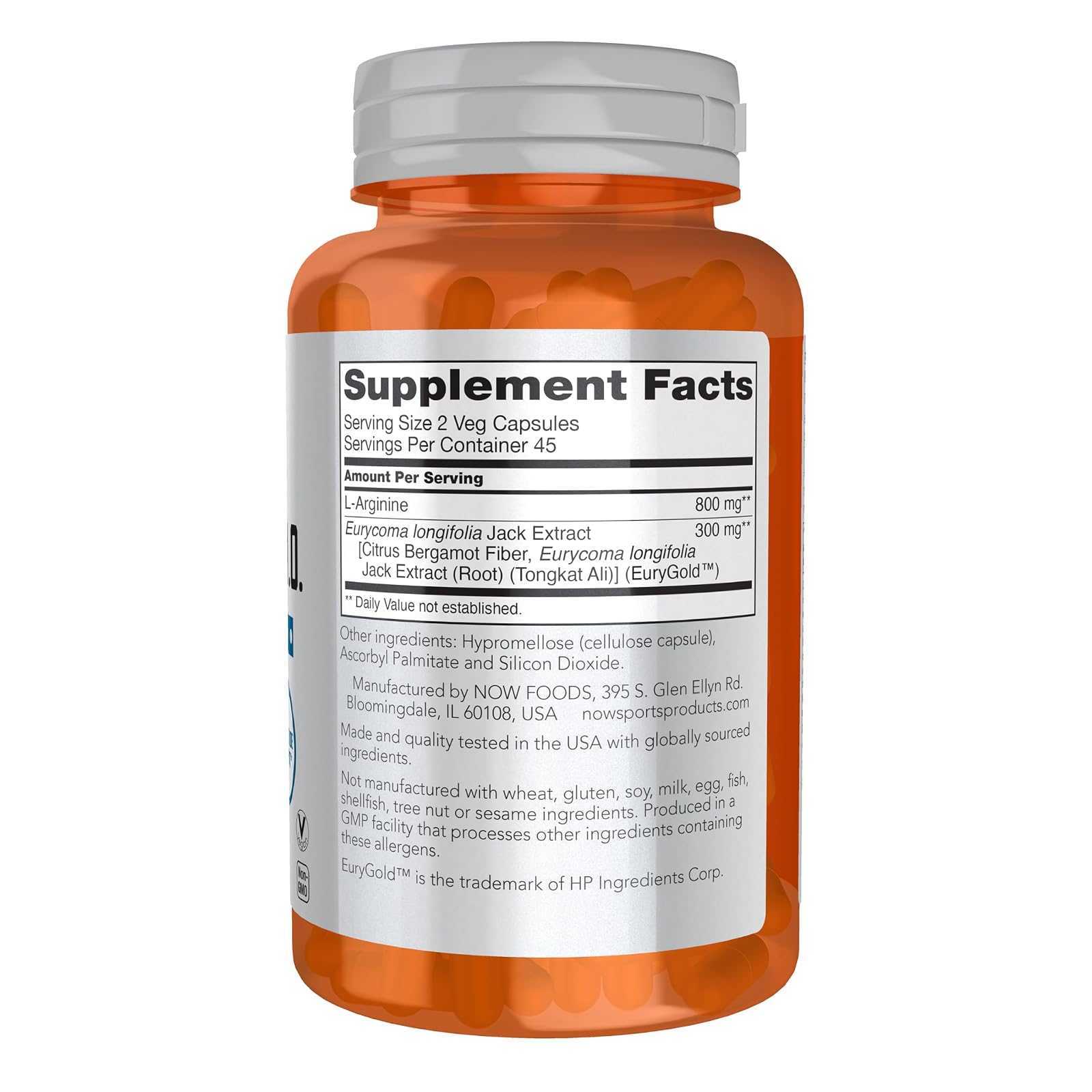 L-Arginine and Tongkat Ali capsules