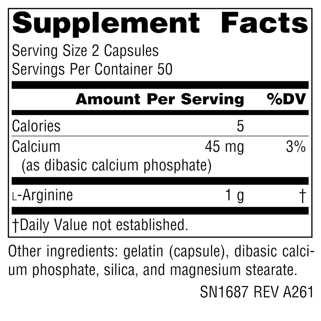 L-Arginine capsules for muscle support