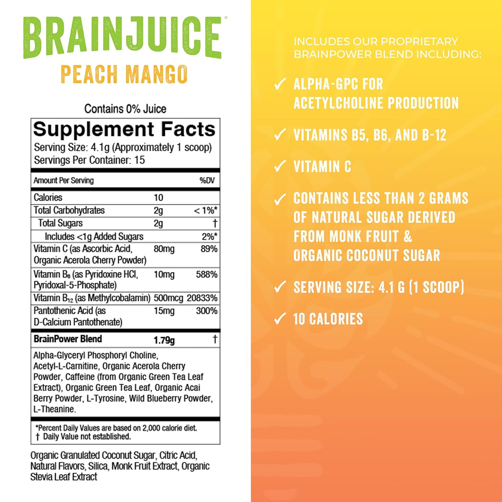 L-carnitine drink mix for focus