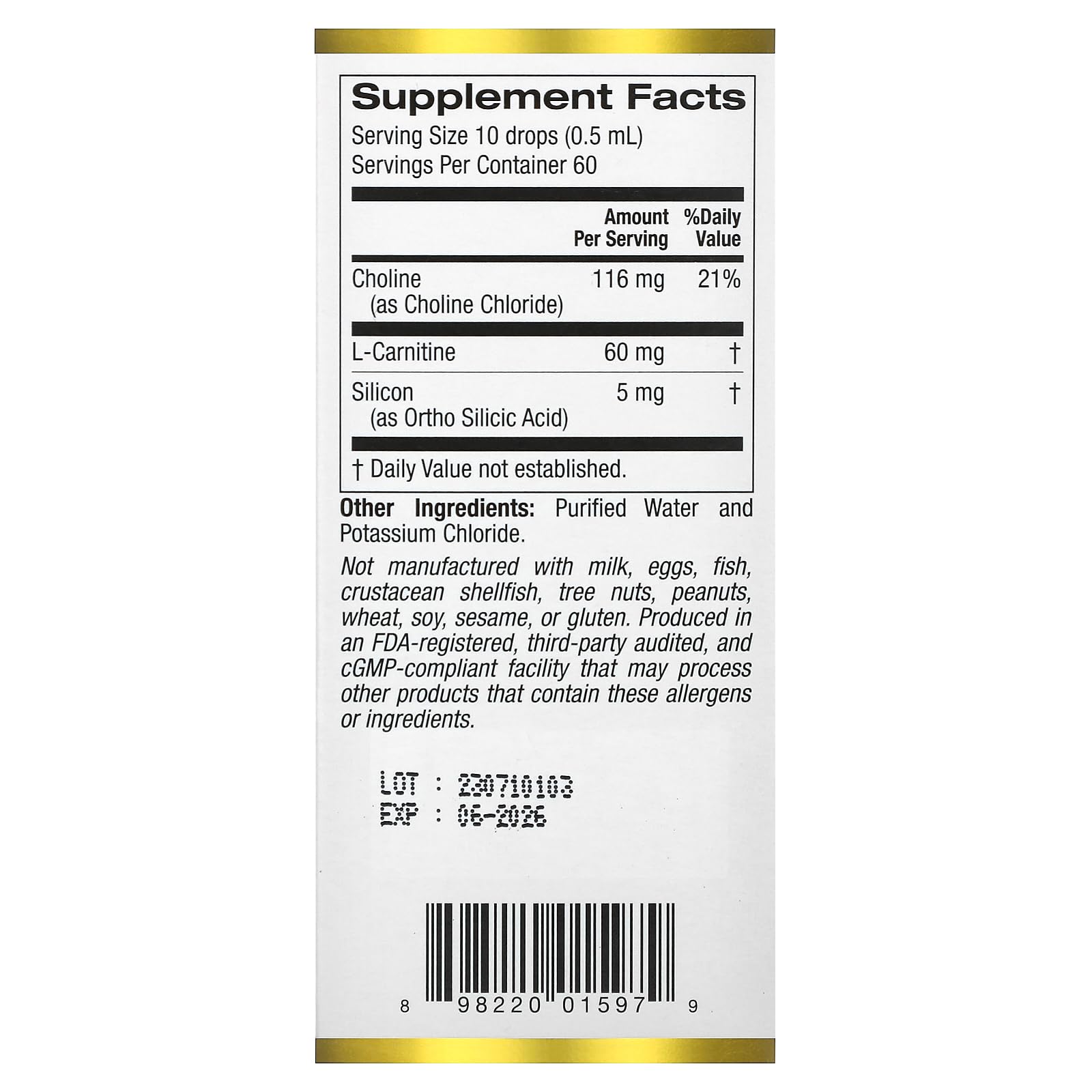 L-Carnitine enriched silicon complex
