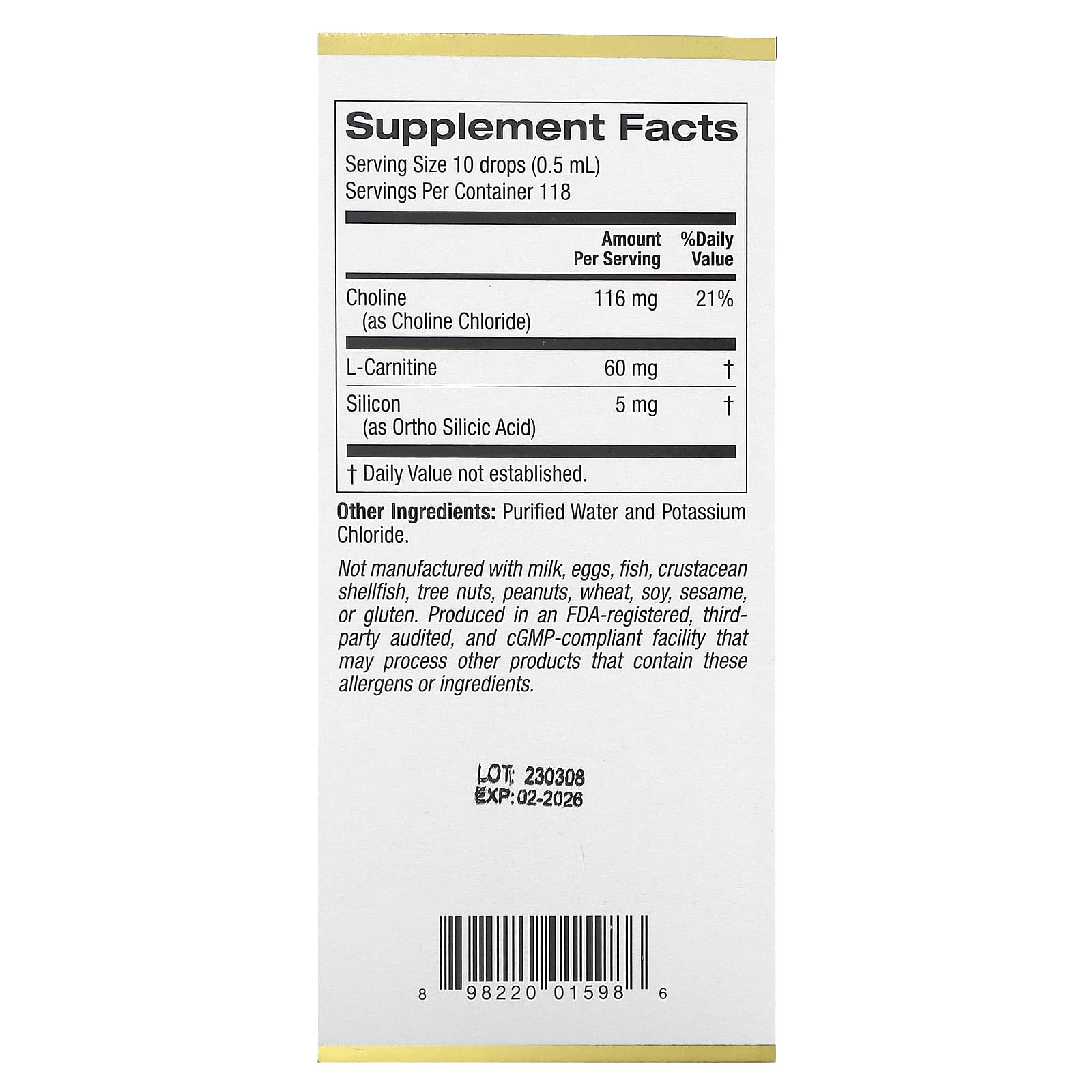 L-Carnitine enriched silicon formula