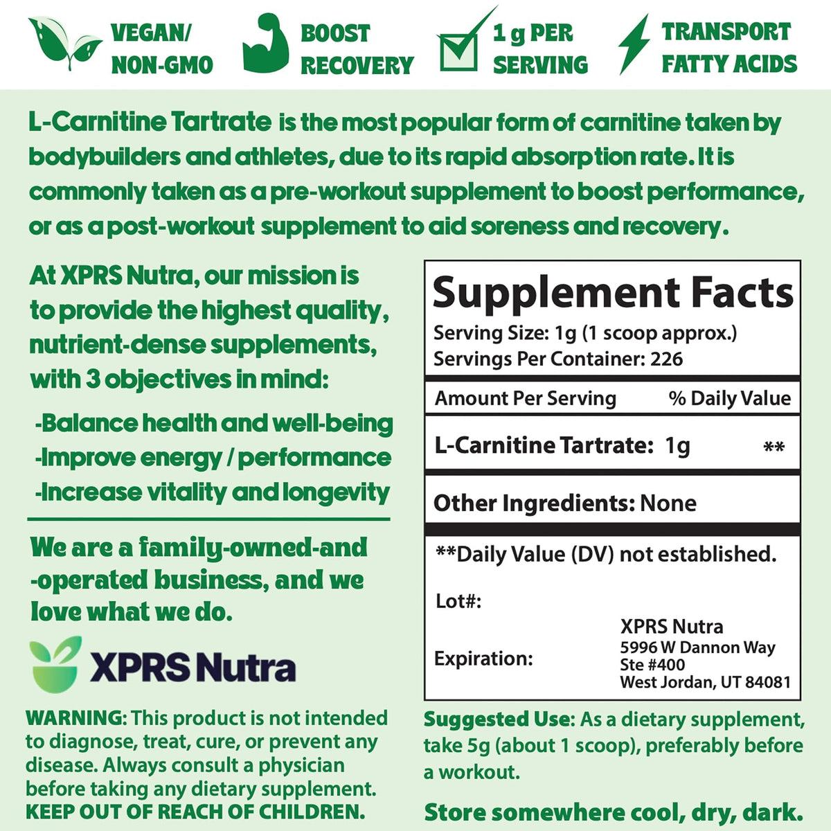 L-Carnitine L-Tartrate for muscle support