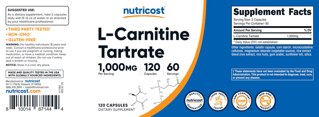 L-Carnitine tartrate for optimal workout results