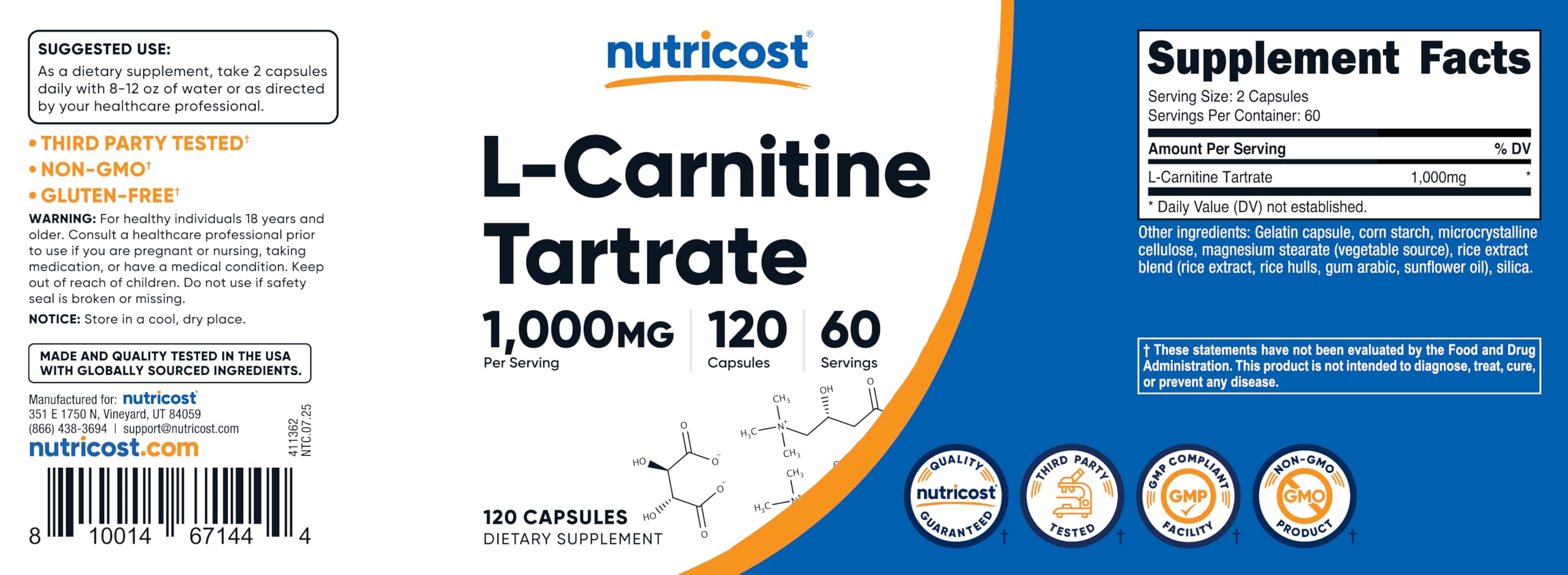 L-Carnitine tartrate for optimal workout results