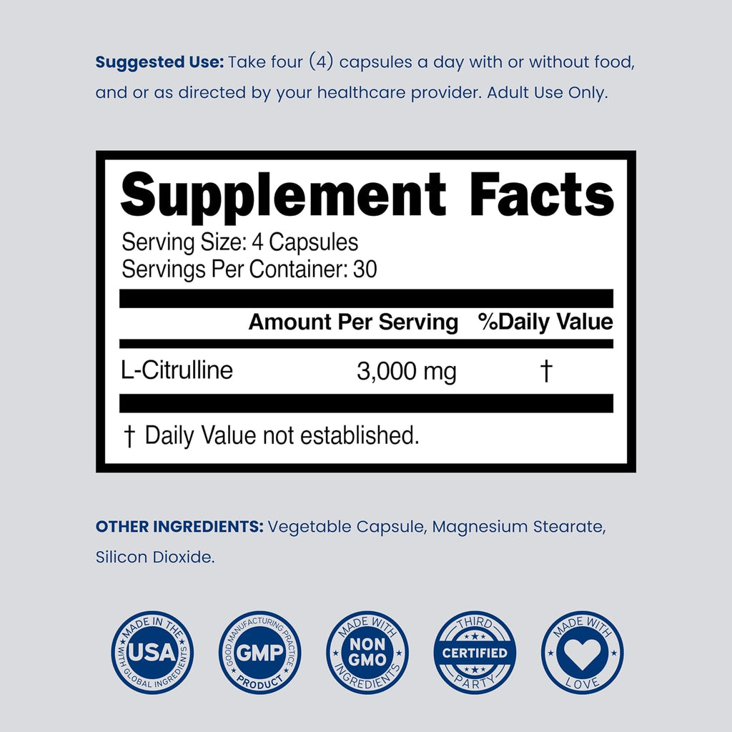 L Citrulline capsules for improved endurance