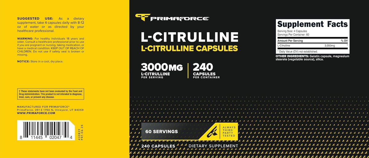 L-Citrulline capsules for workout support