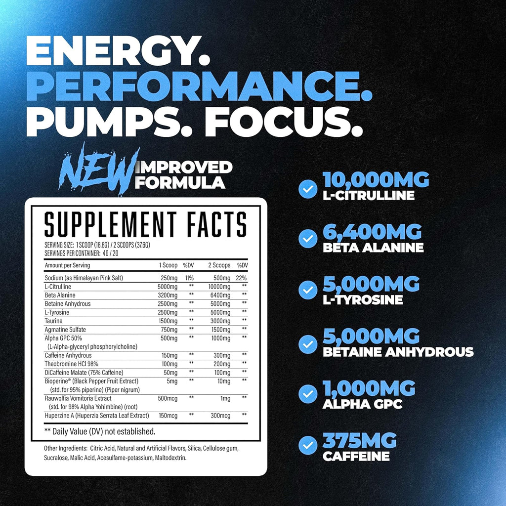 L-Citrulline enhanced pre-workout powder
