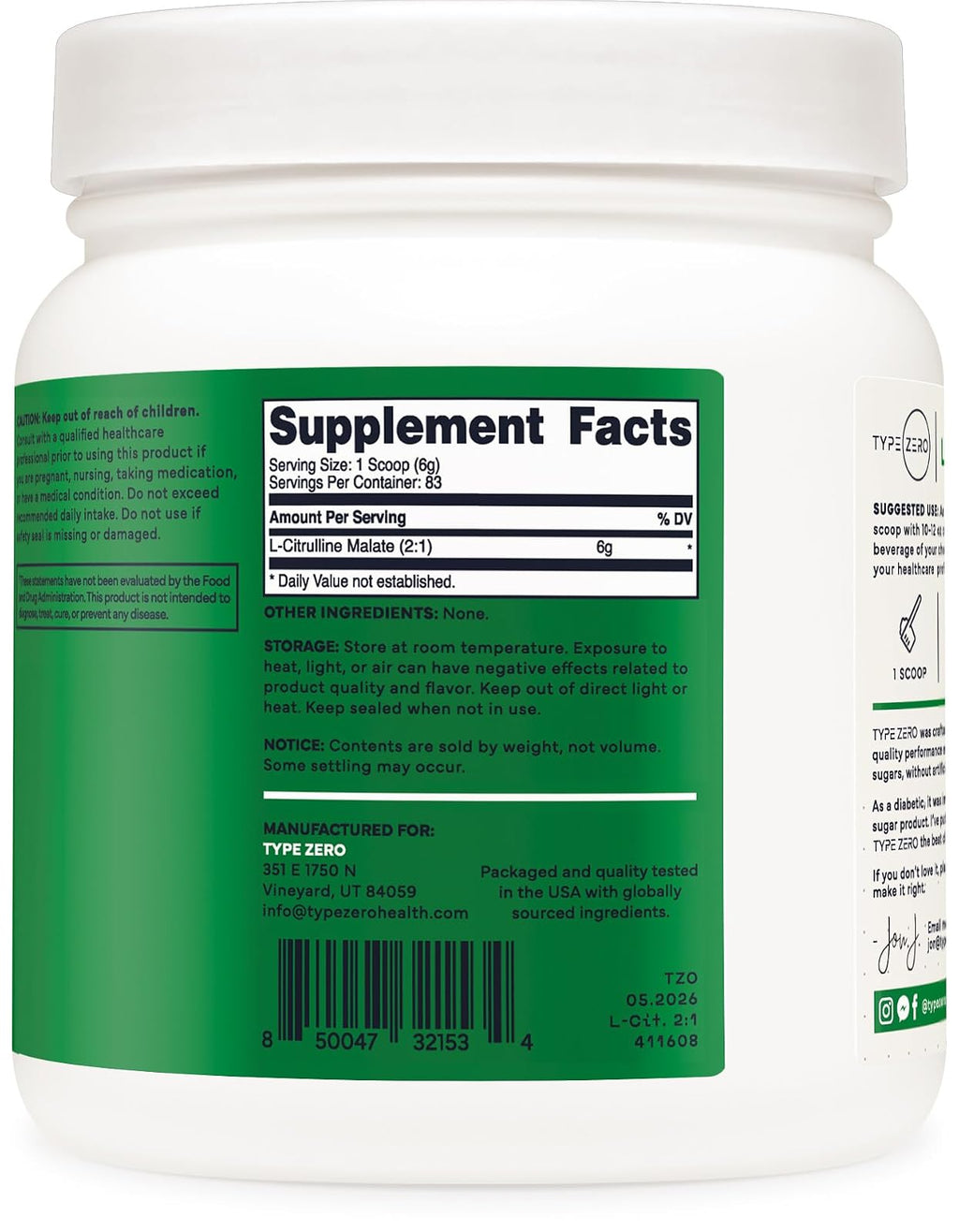 L-Citrulline Malate 500g for muscle recovery