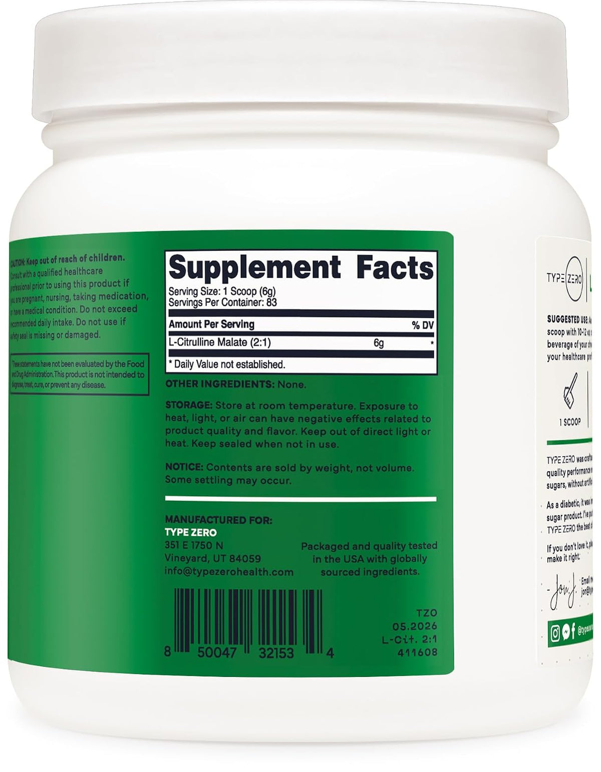 L-Citrulline Malate 500g for muscle recovery