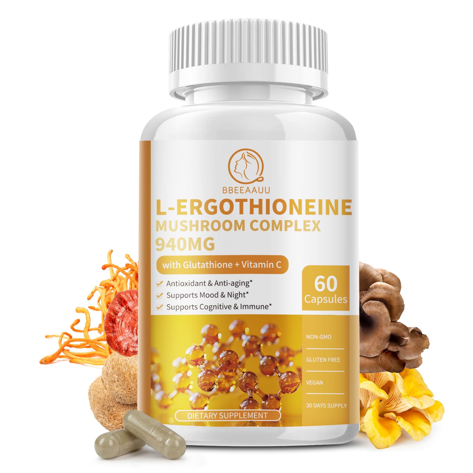 L-Ergothioneine mushroom capsules for immunity