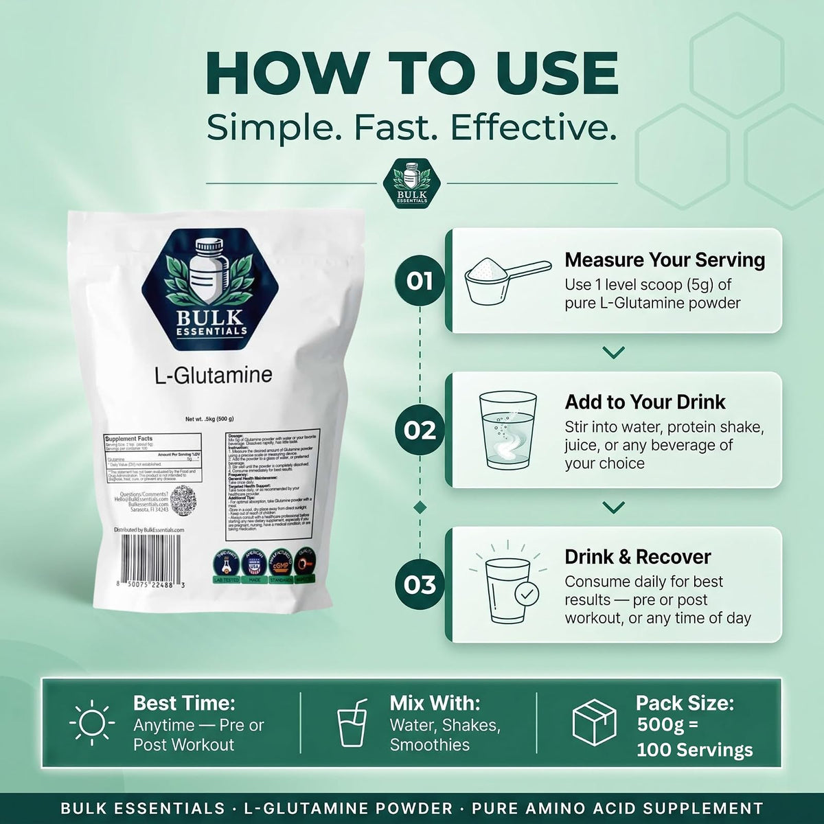 L-Glutamine powder for gut health