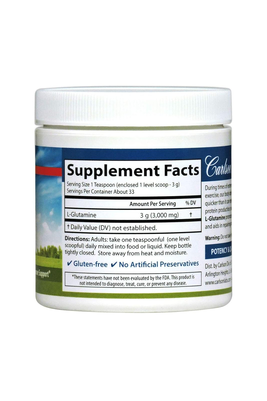 L-glutamine supplement for muscle support
