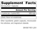L-Lysine capsules for cold sore relief