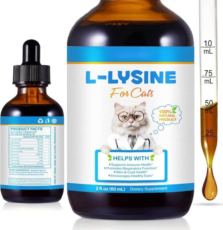 L-lysine liquid drops for cats