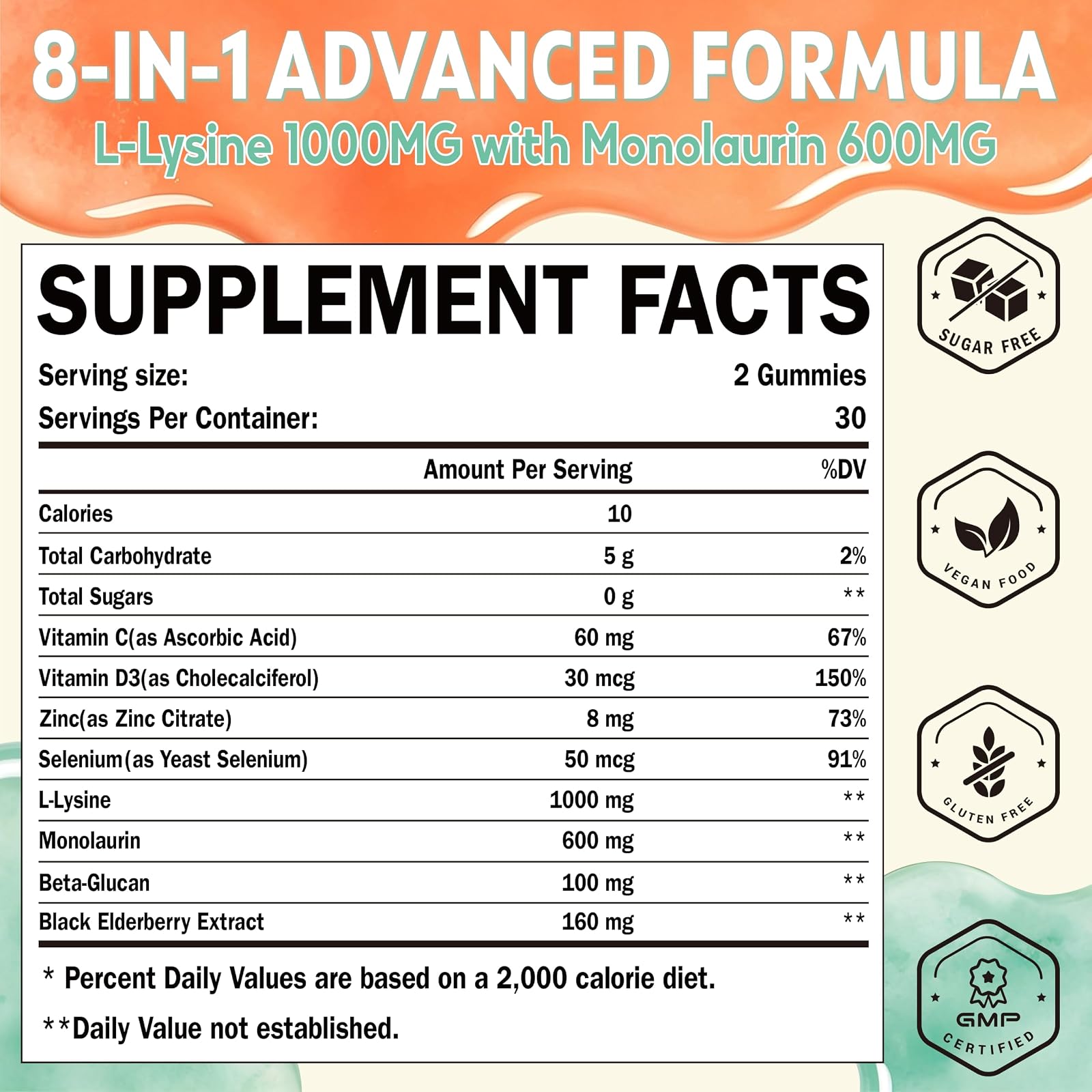 L-Lysine monolaurin gummies for kids