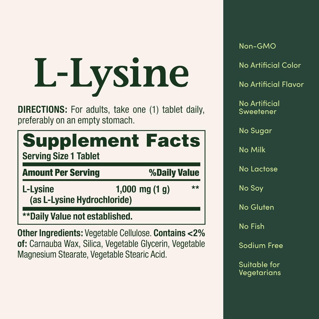 l-lysine supplement for cold sore relief