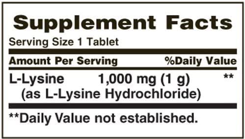l-lysine supplement for cold sore relief