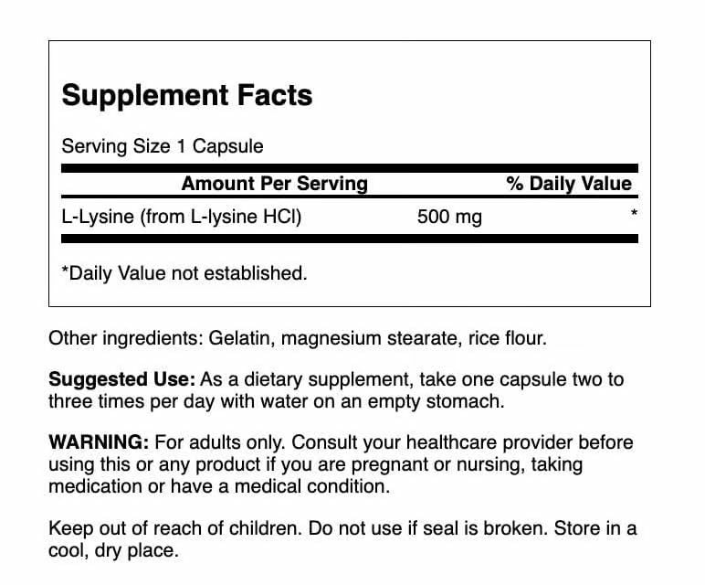 L-Lysine supplement for immune support