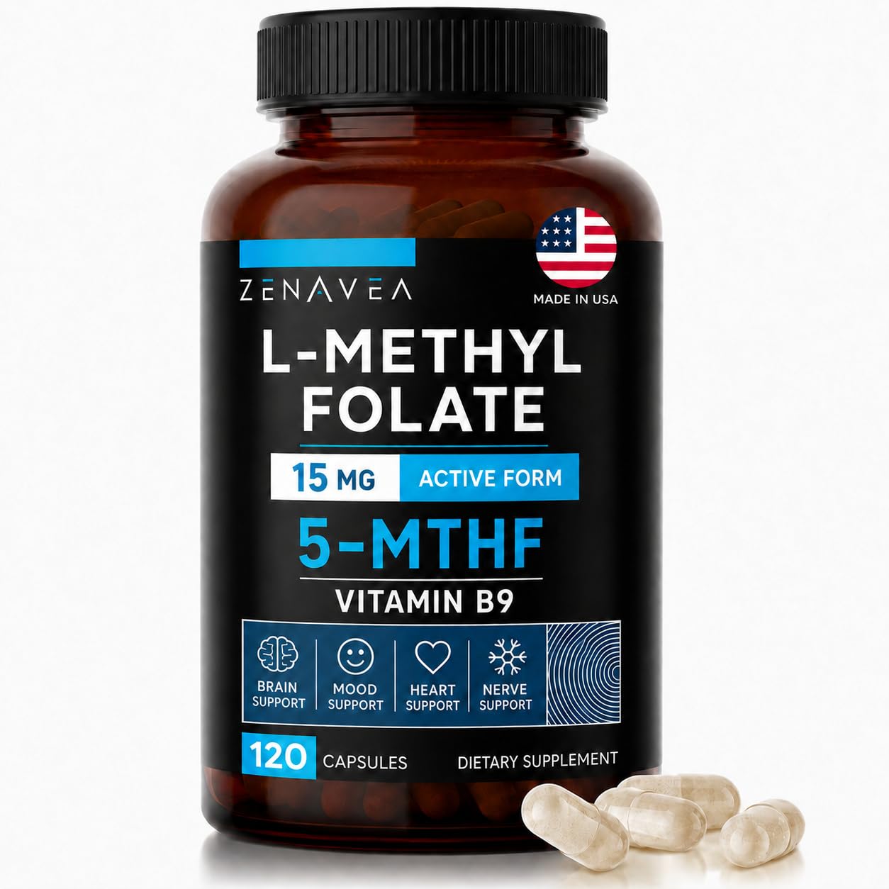 L-Methylfolate 15 mg vegan capsules