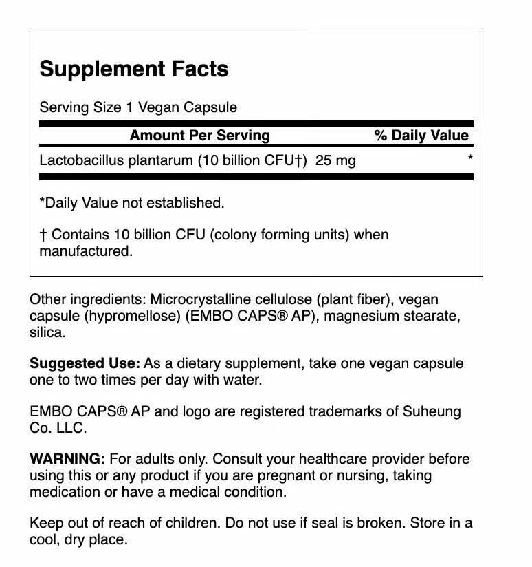 L. Plantarum capsules for gut balance