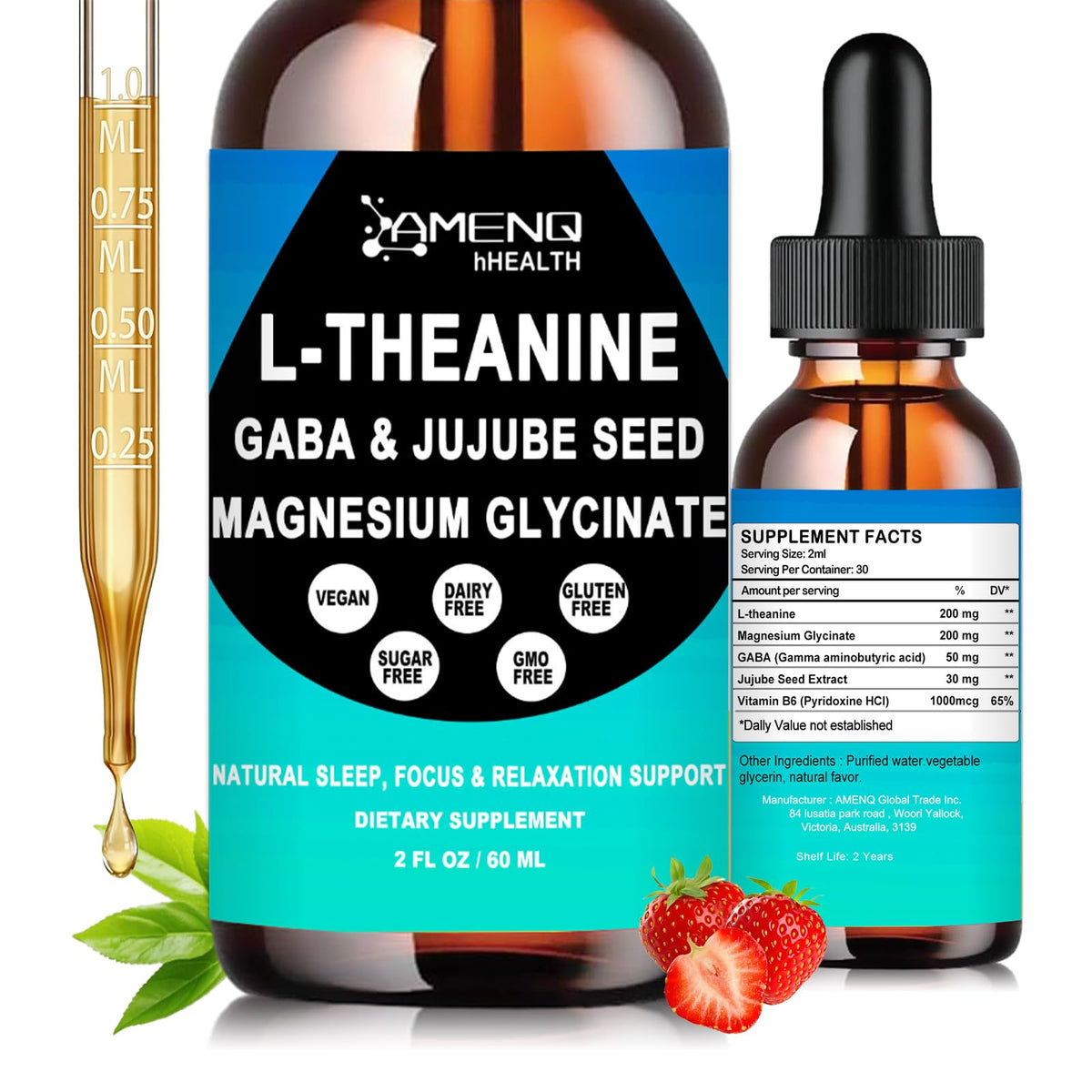 L-Theanine 200 mg liquid supplement