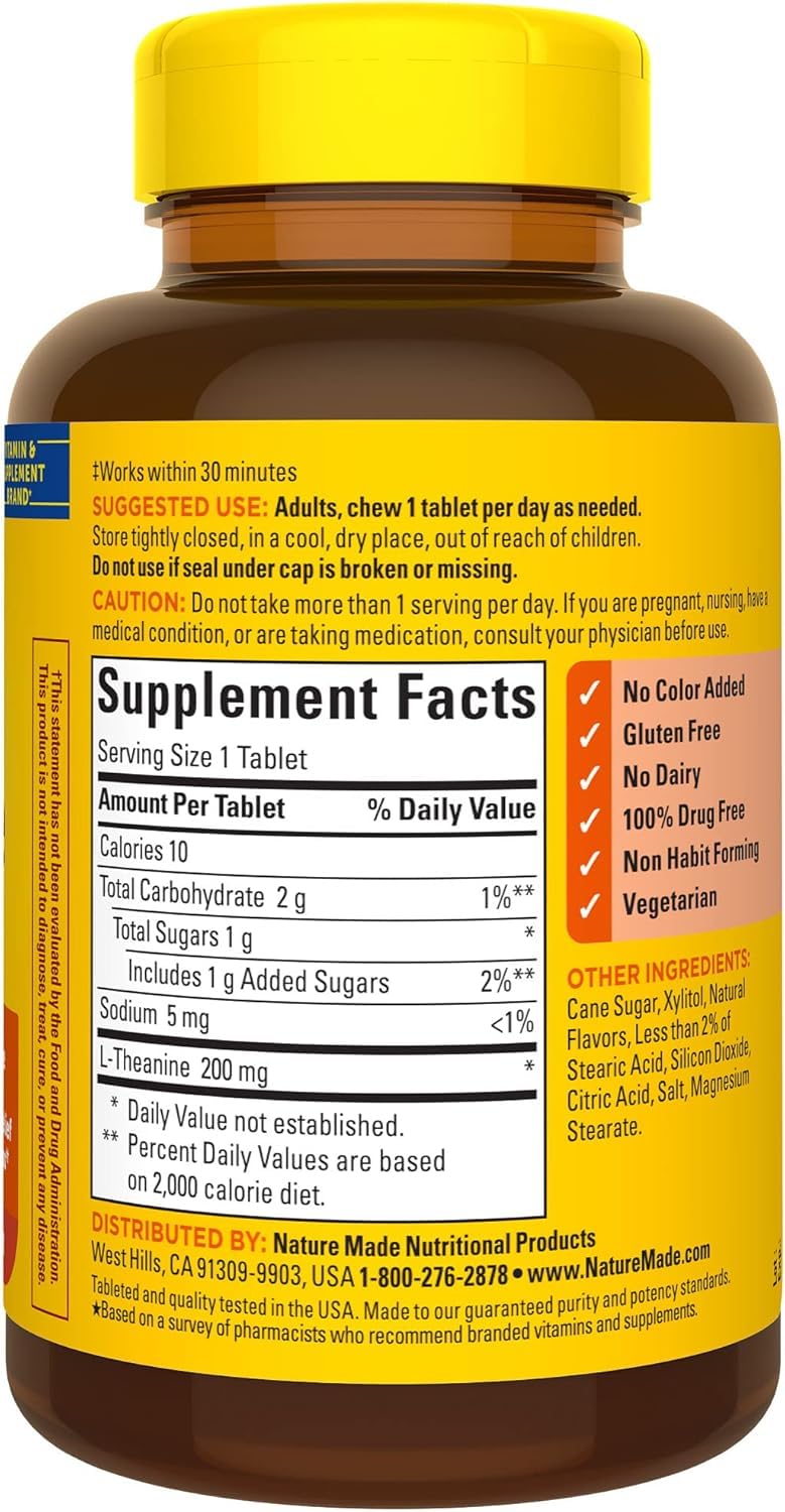 L-Theanine chewable tablets for focus