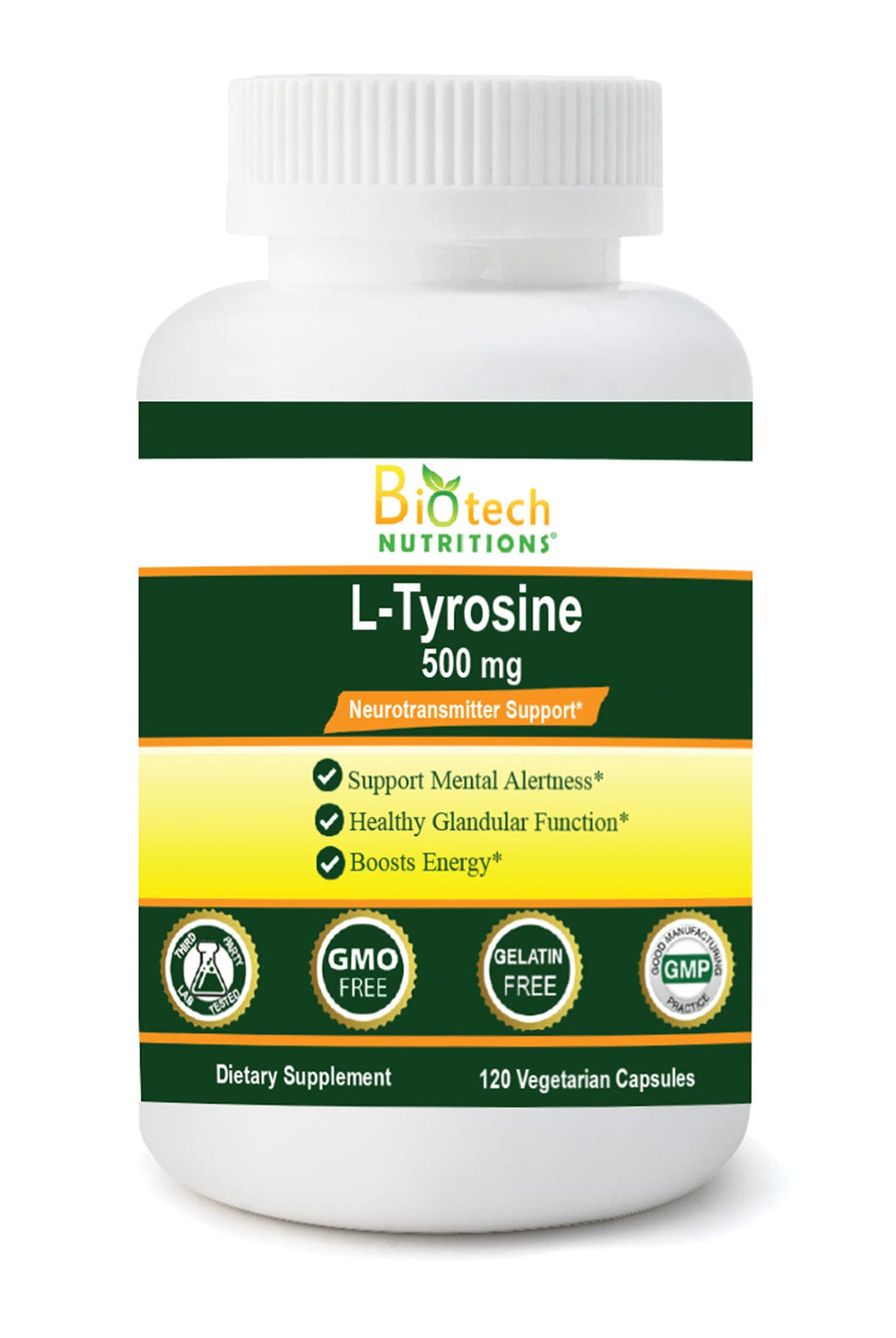 L-Tyrosine 500 mg vegetable capsules