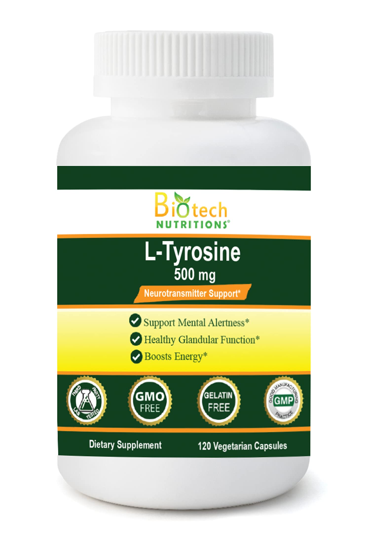 L-Tyrosine 500 mg vegetable capsules